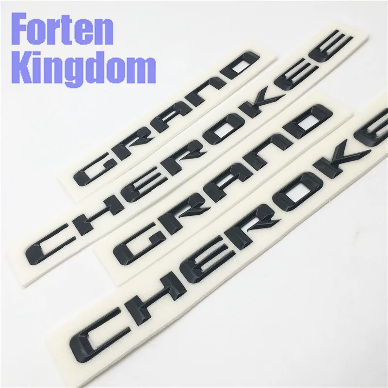 Forten Kingdom 2PCS Word For Grand Cherokee Glossy Black Car Door 3D ...