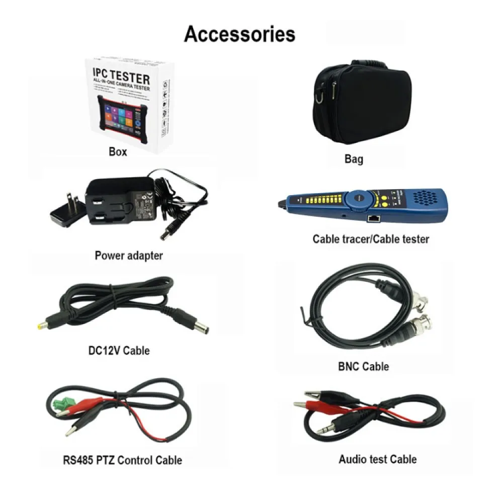 7 inch monitor CCTV Tester 8MP TVI CAI 5MP ADH monitor SDI IP Tester ...