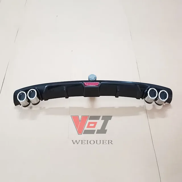 Taigun ABS Plastic Silver / Black Car Rear Bumper Rear Diffuser Spoiler ...