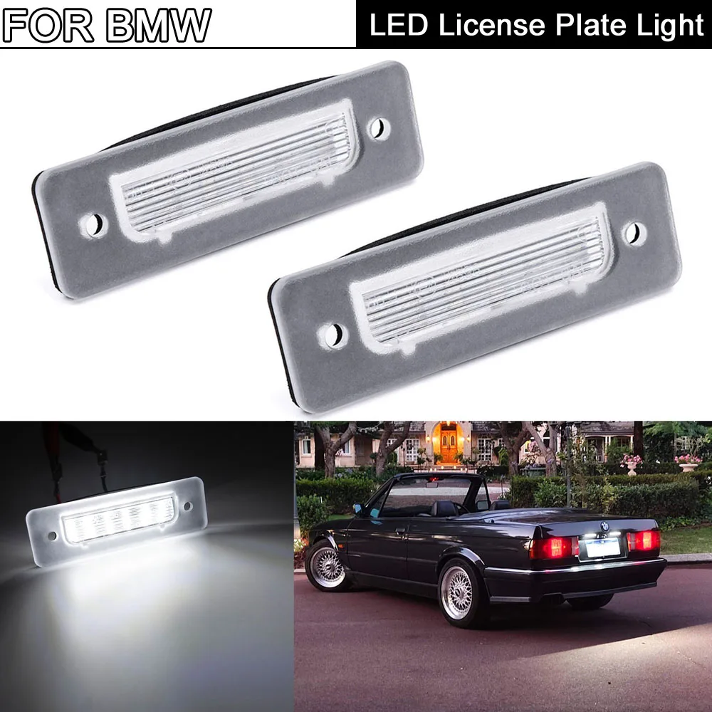 2pcs Led License Number Plate Light For Bmw 3-series E30 5-series E12 E28 6-series E24 7-series ...