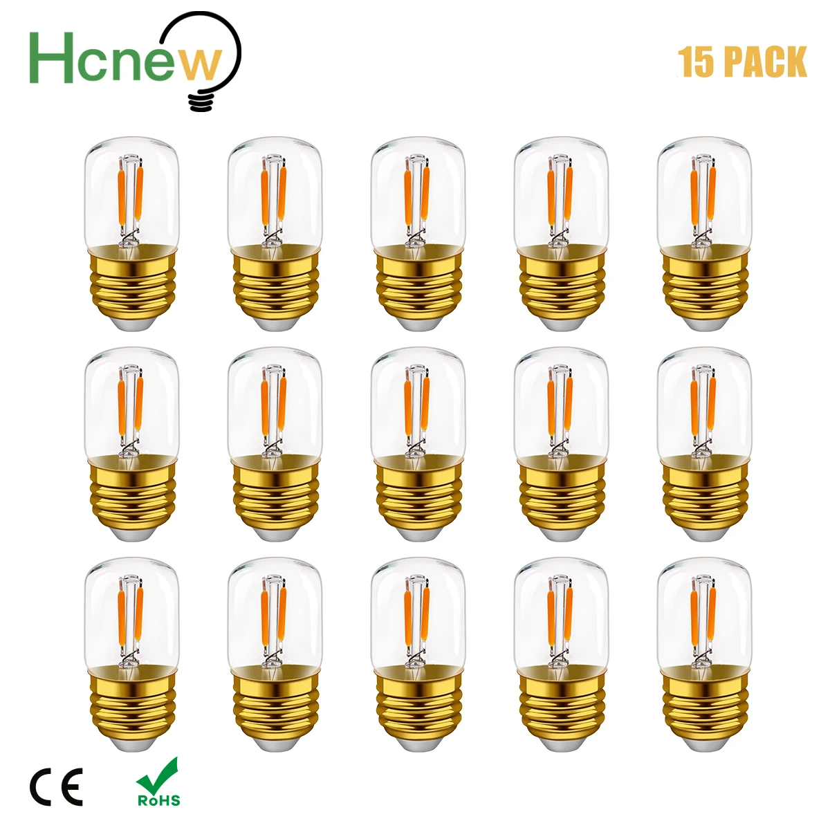 15pcs Retro Edison LED Light Bulb E27 220V T28 1W 2700K Warm White Dimmable Mini Tubular LED ...