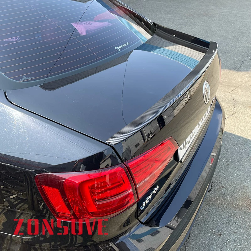 Use For Volkswagen Jetta Mk6 2012--2018 Year Spoiler Abs Plastic Carbon ...