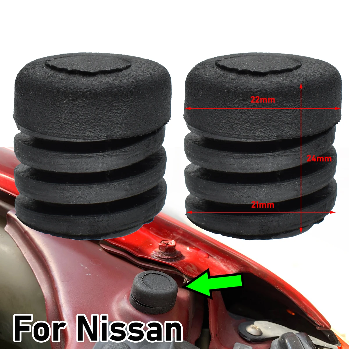 2x Car Bumper Bonnet Hood Lid Tailgate Rubber Stop Buffer For Nissan ...