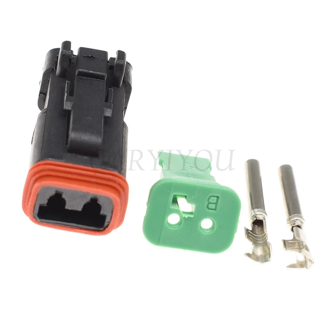 1 Kit Auto DT 2 Pin Deutsch DT04-2P-E005 DT06-2S-EP06 Waterproof Female Male Automotive ...