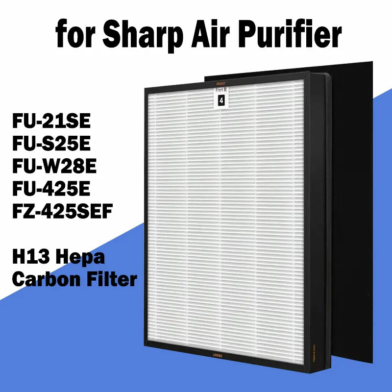 For Sharp Air Purifier FZ 425SEF H13 HEPA Filter and Carbon Sheet ...