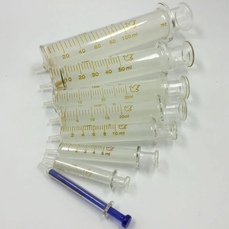 Seringa De Injeção De Vidro Descartável De Laboratório, injetor Líquido ...