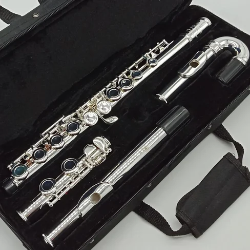 Professional Flute 211 Silver Plated Flute Instrument Intermediate ...