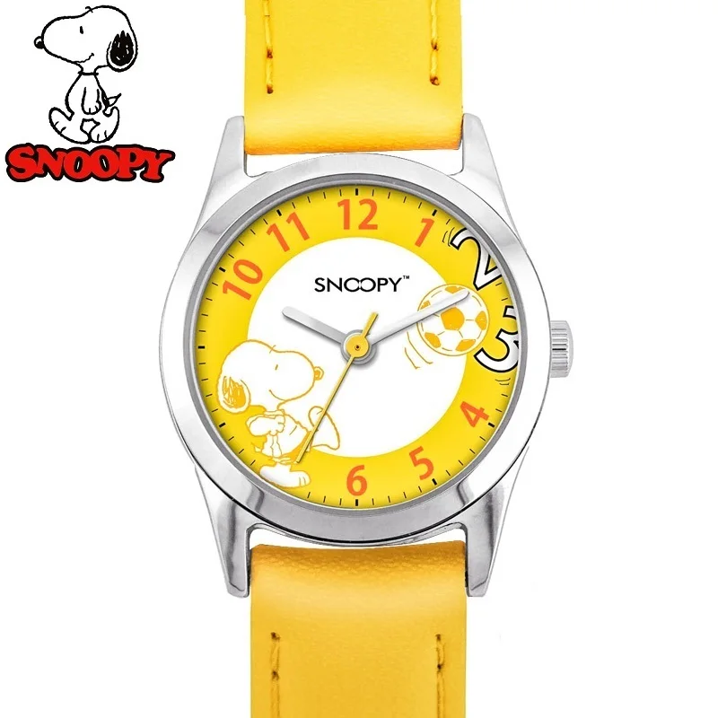 SNOOPY Official Boys Girls Kids Japan Quartz Casual Wristwatches Yellow ...