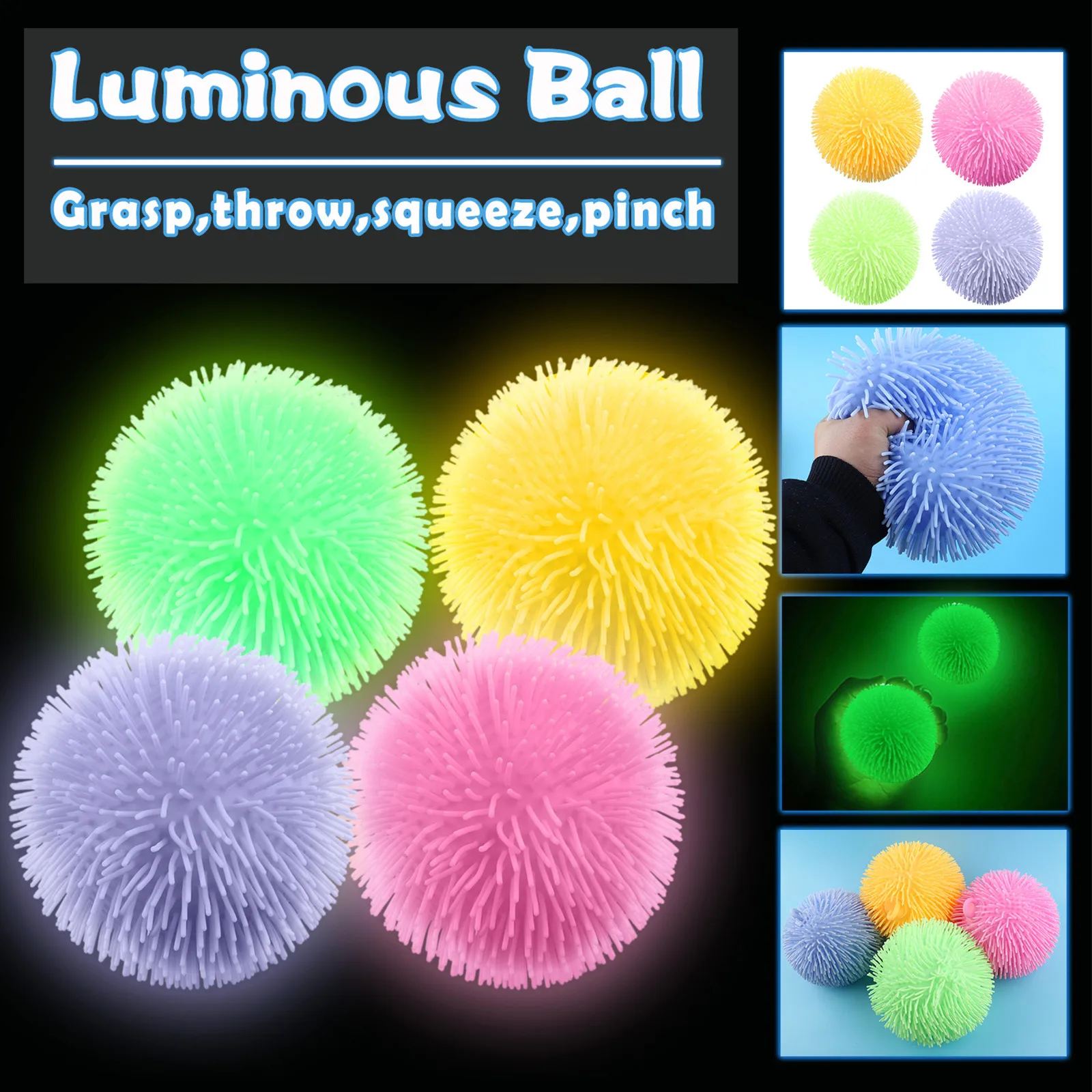 Luminous Squishy Toys Glow In The Dark Push Bubble Fidget Toys Stress ...