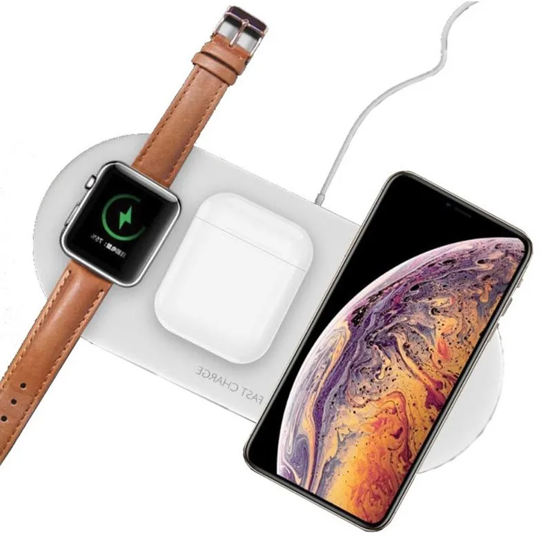 Cargador inalámbrico 3 en 1 para Airpords Apple Watch Series 2 3 4 ...