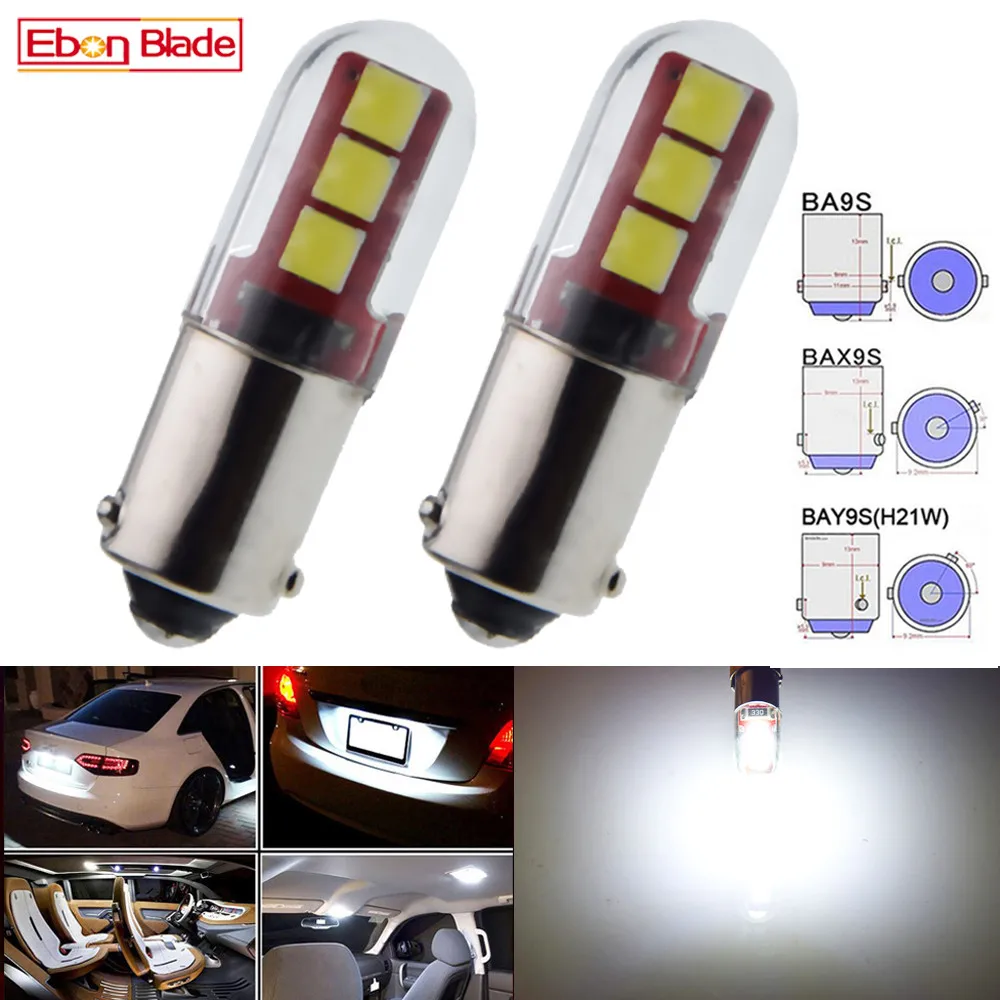 2Pcs LED BA9S BAX9S BAY9S Car Bulbs T4W T11 H6W H21W Interior Dome Map ...