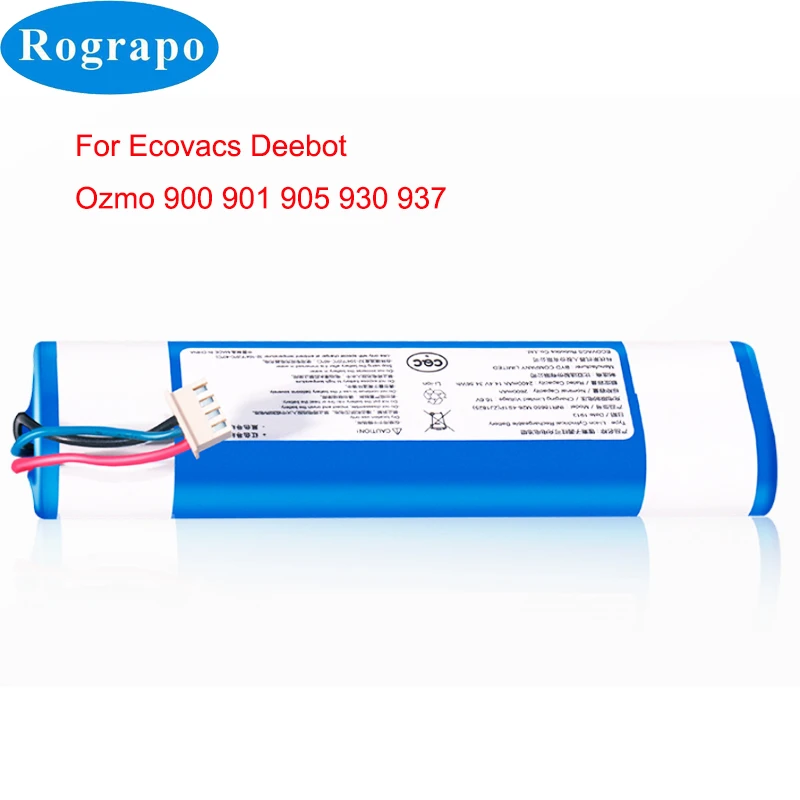 New 14.8v 2800mah/3400mah Li-ion Battery Pack For Ecovacs Deebot Ozmo ...