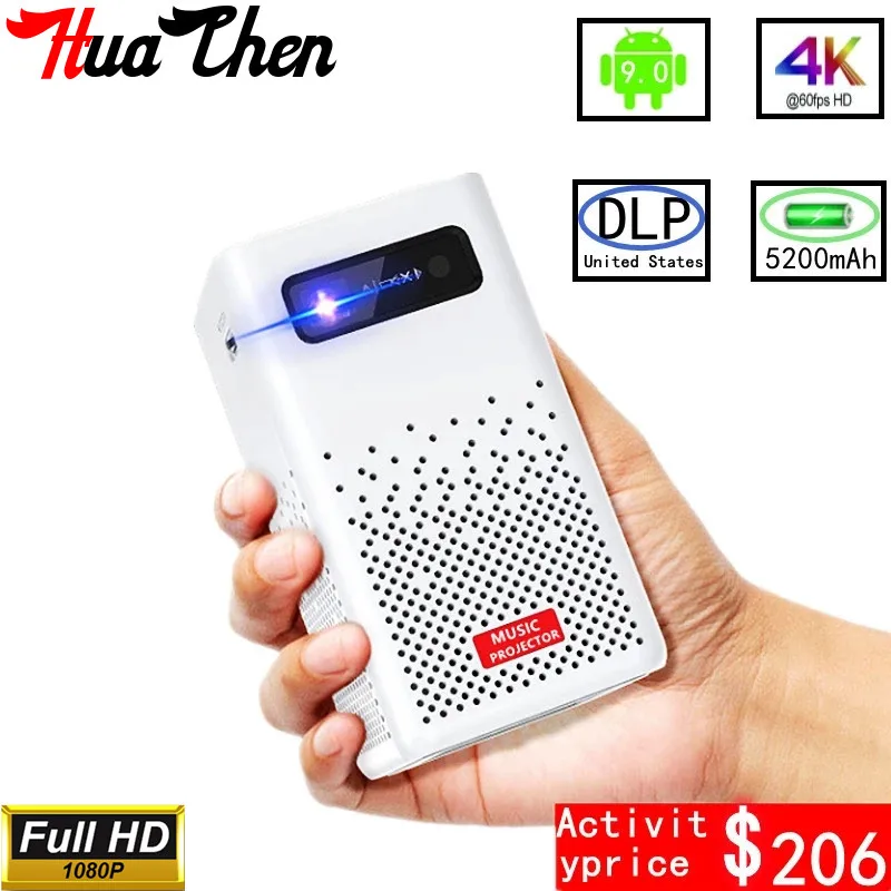 HUACHEN-Android-Smart-Projector-WIFI-5G-LED-DLP-1080P-HD-4K-Bluetooth ...