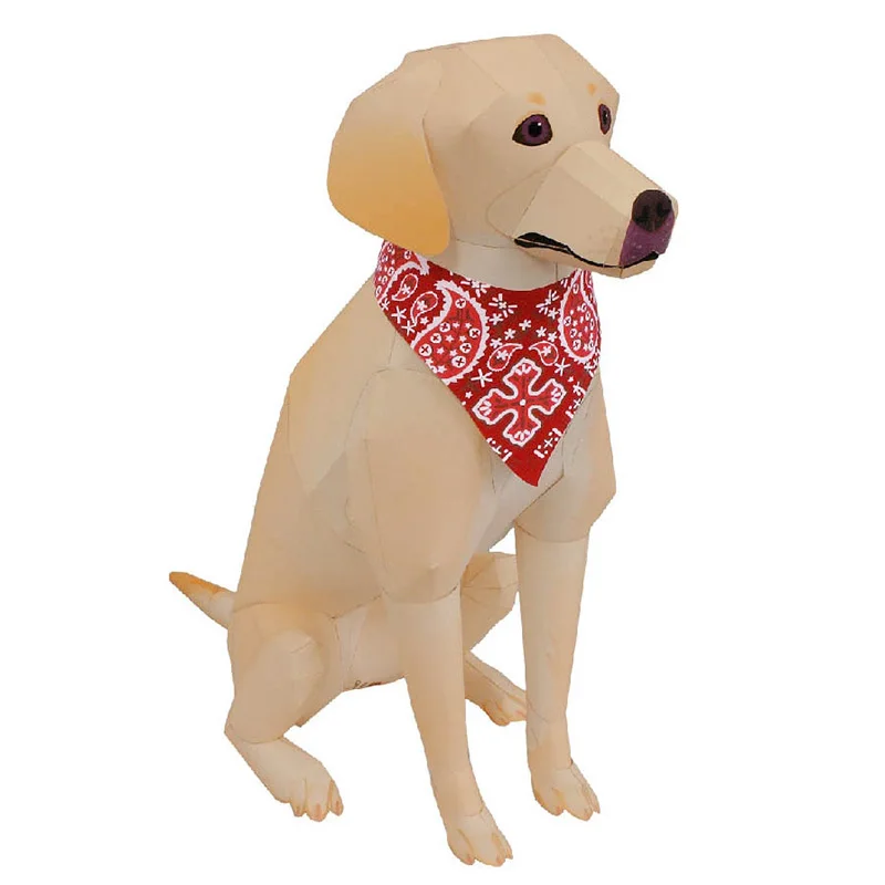 Labrador Retriever Dog Handmade Origami Art Mini Cute 3D Folding Paper ...