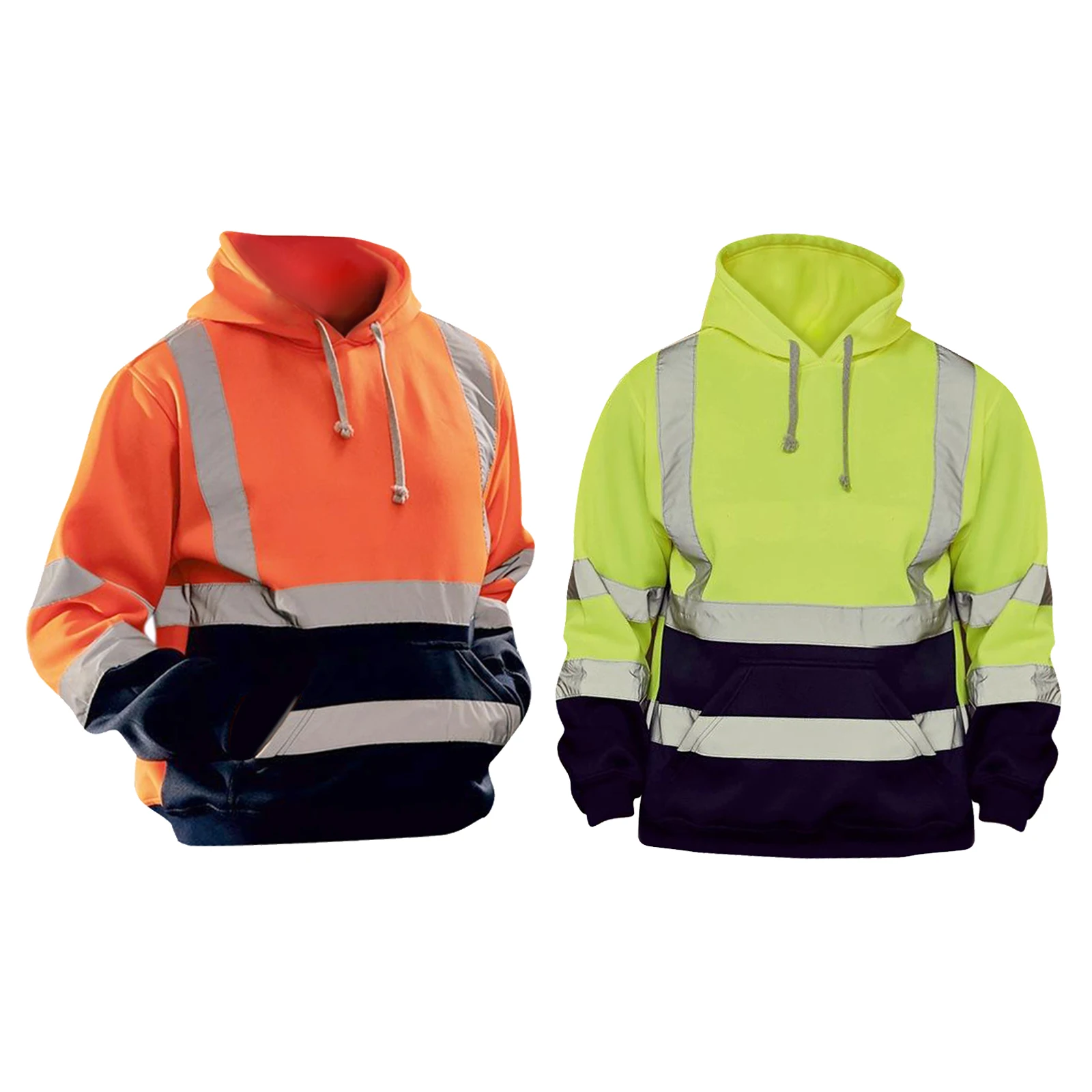 Hi Vis Pullover Mens Hoodie Sweatshirt with Pocket Drawstring Tops ...