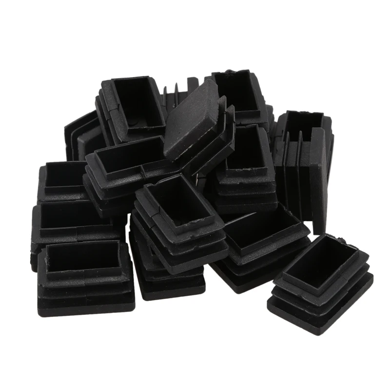20-pcs-Plastic-Rectangular-End-Cap-30mm-x-20mm-Threaded-Pipe-Tube ...