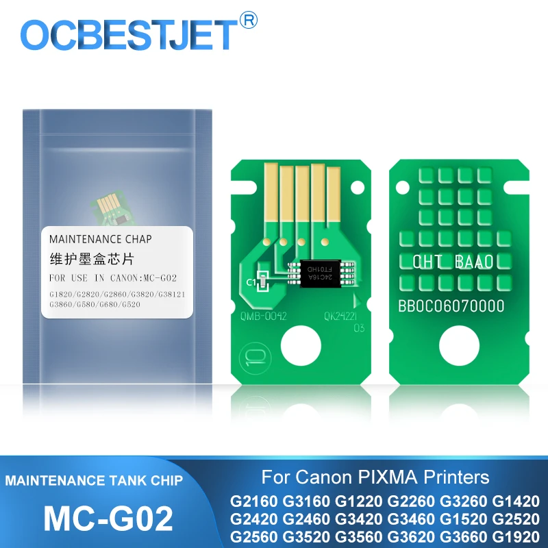 MC G02 MC G02 MCG02 için bakım tankı çip Canon G1420 G2420 G2460 G3420 ...