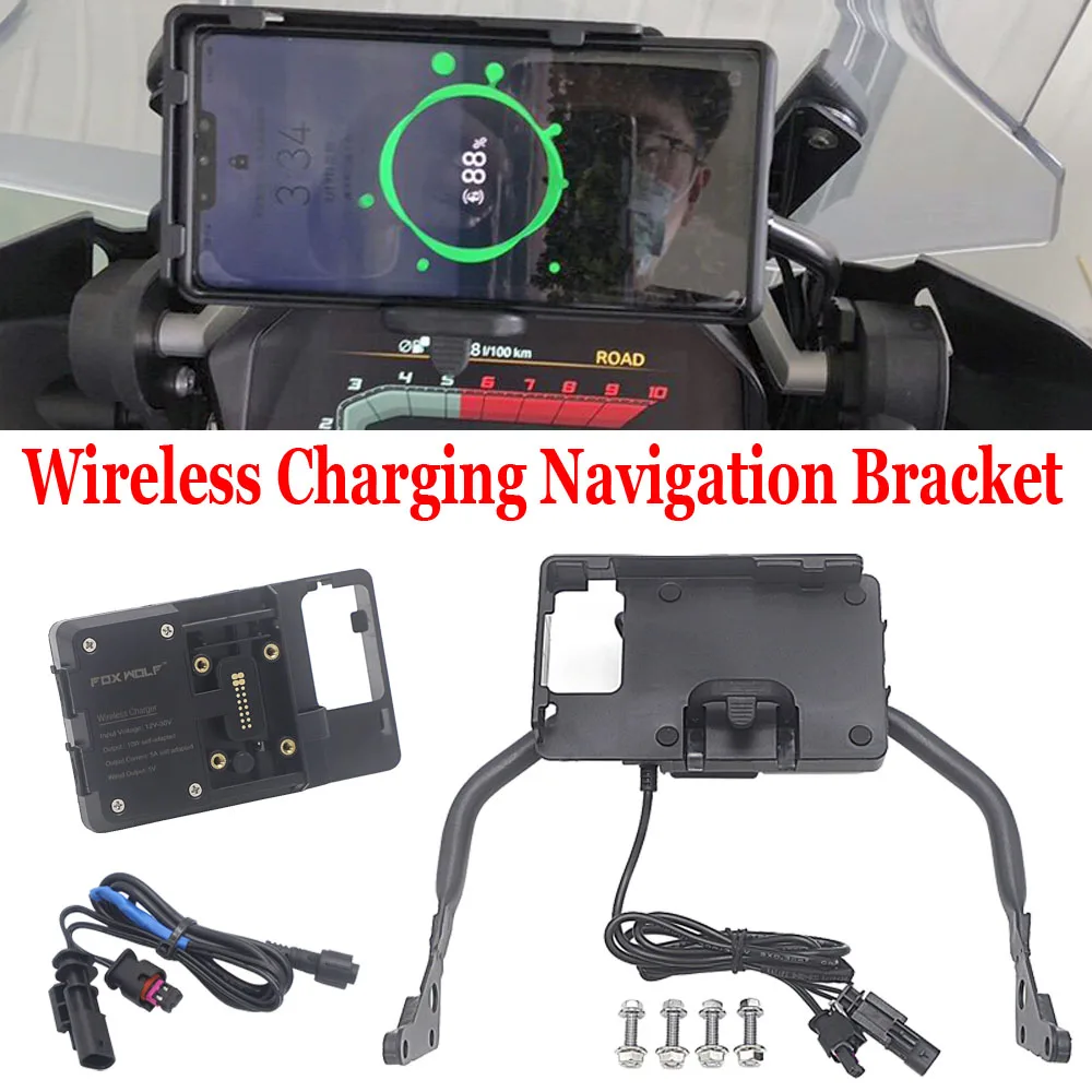 Motorcycle-Wireless-Charging-Mobile-Phone-Holder-Stand-USB-Navigation ...