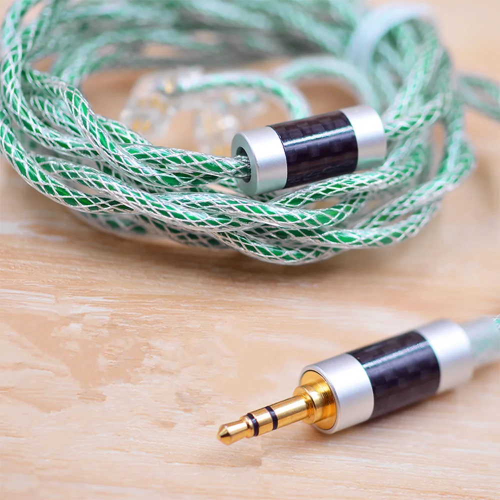 KZ 이어폰 케이블 8 가닥 100 코어 OFC 실버 도금 업그레이드 케이블, 헤드셋 라인 KZ ZS10 ZSN PRO ZSX ...