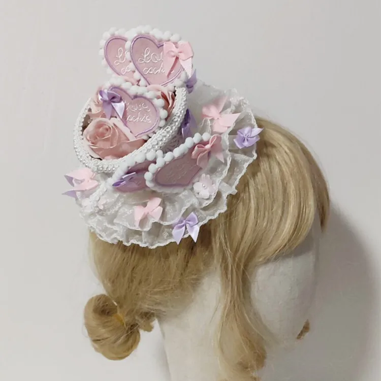 Sweet Mini Top Hat Heart Fascinator Rococo Hair Clip|Women's Hair ...