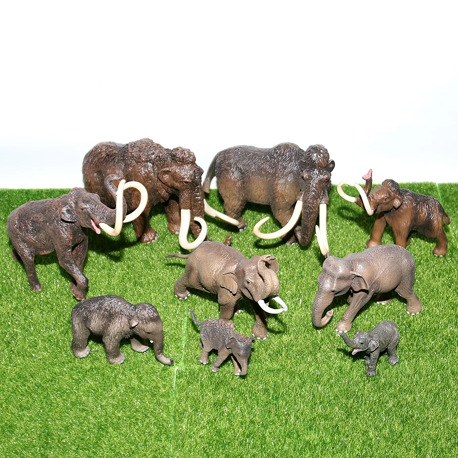 Realistic-Plastic-Elephant-Woolly-Mammoth-Wild-Animals-Model-Action ...