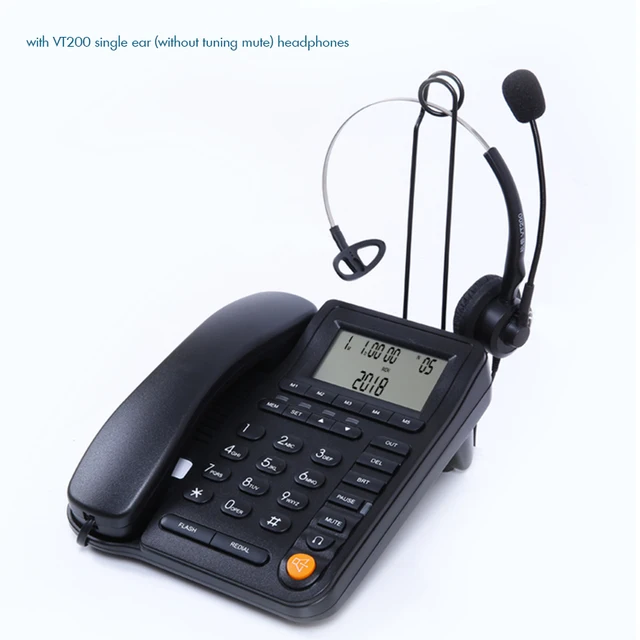 Call Center Corded Phone with Headset Noise Canceling Microphone ...