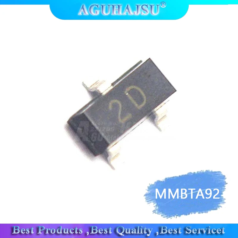 100 개 MMBTA92 SOT23 A92 SOT MMBTA92LT1G SMD 실크 스크린 2D SOT 23 0.2A/300V ...