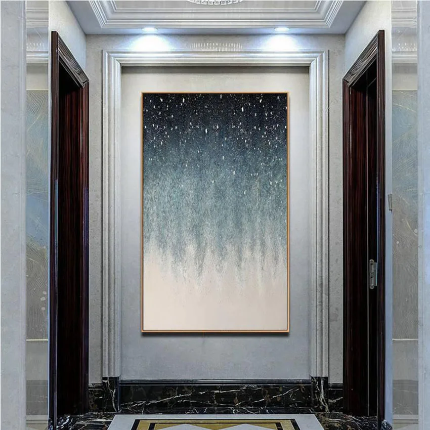 Handmade-Vast-Starry-Sky-Canvas-Oil-Painting-Abstract-Vertical-Version ...
