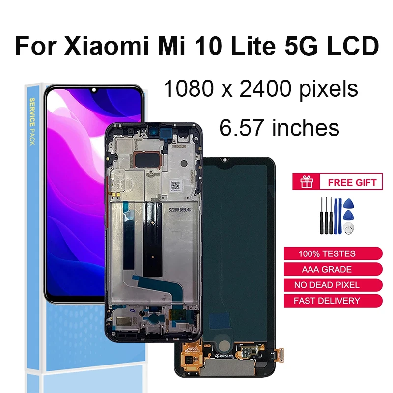 6.57" Original For Xiaomi Mi 10 Lite LCD Display Touch Screen ...