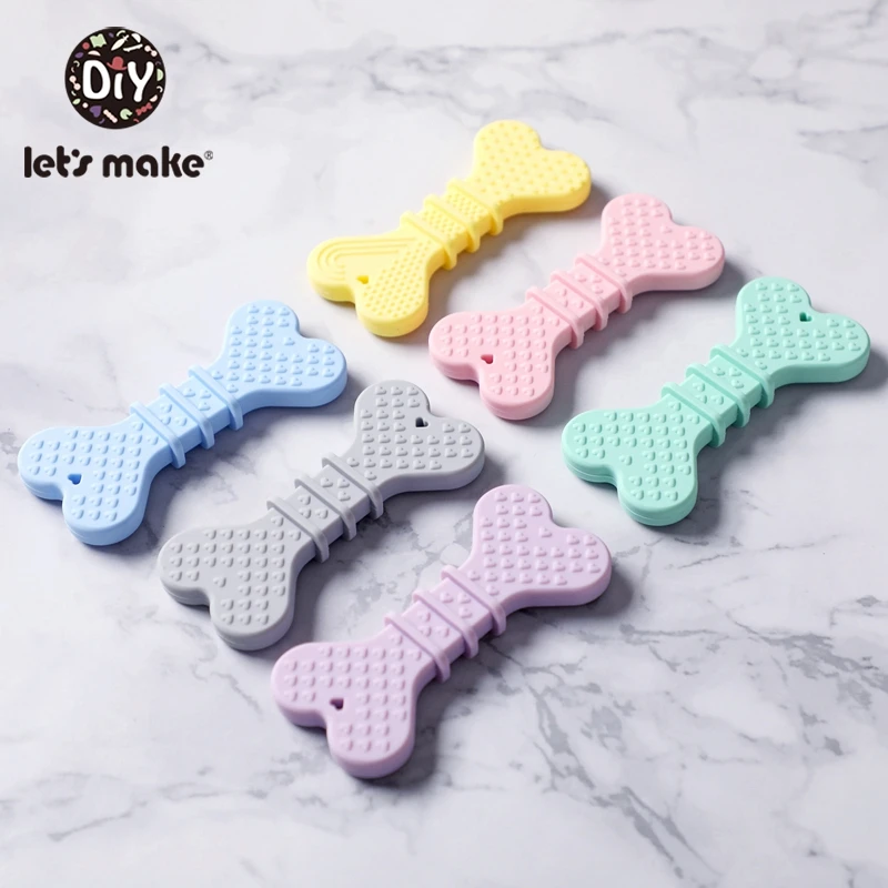 Let's Make 10pcs Pendant Shape Silicone Baby Dog Bone Lovely Teether ...