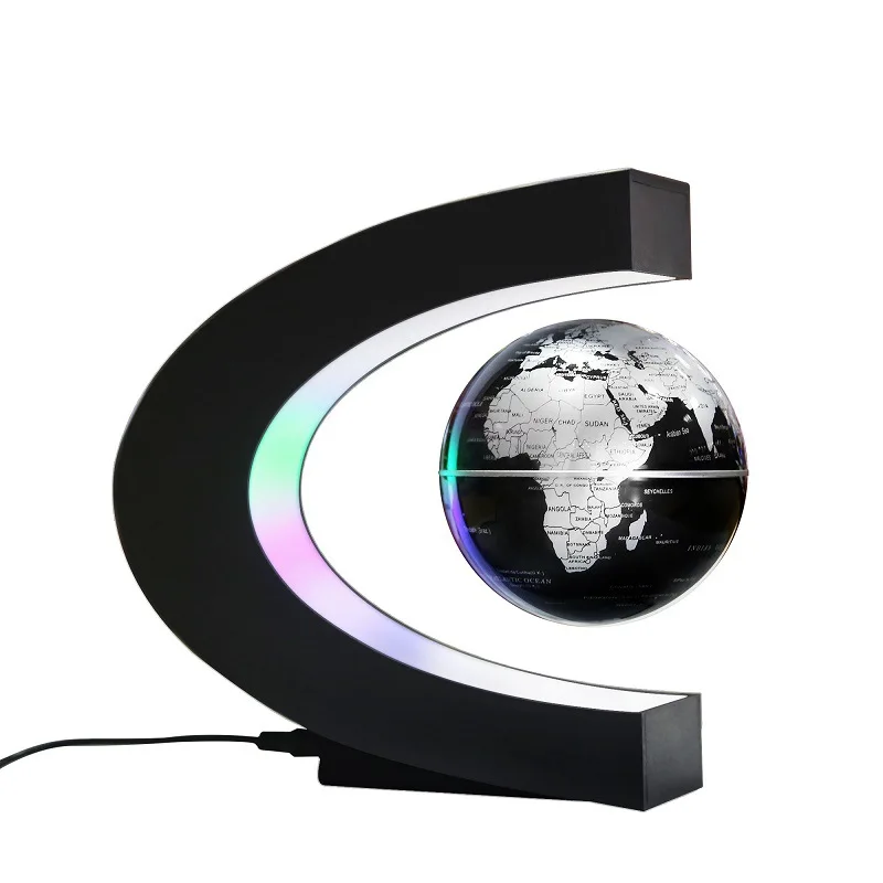 Magnetic Floating Globe Levitation C-Shape LED World Map Home Decor ...