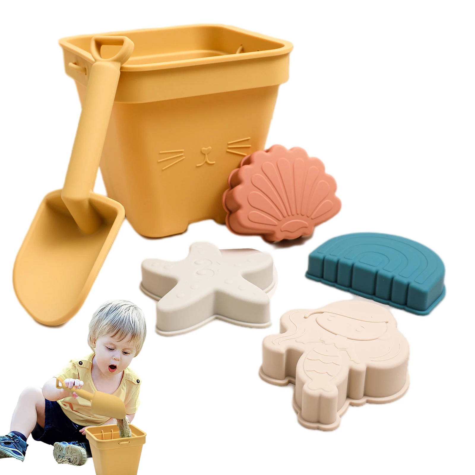 Children Beach Toys Multifunction Outdoor Summer Silicone Digging Sand ...