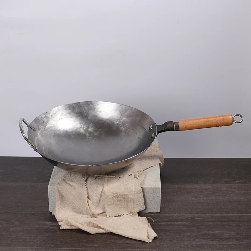 Chinese Handmade Iron Wok Forged No Coating Healthy Cooker Gas Cooker ...