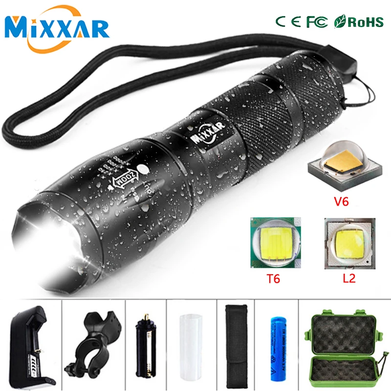 Q250 Tl360 8000 Lm T6/v6/l2 Bike/bicycle Light 18650 Rechargeable Bike ...
