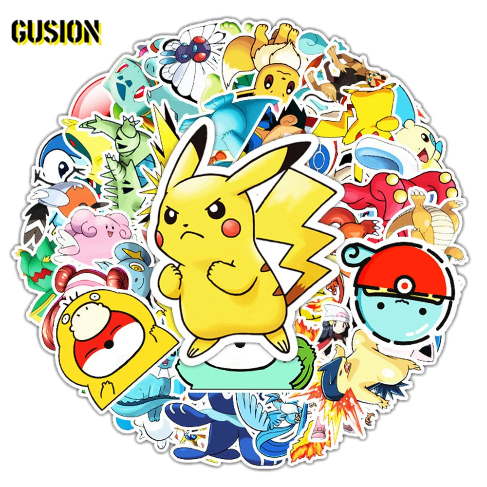 10/30/50Pcs Kawaii Pikachu Anime Laptop stickers pokemon stickers for ...