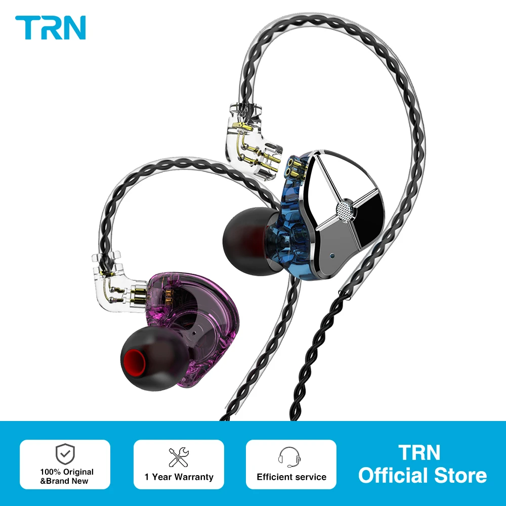 Trn-fone De Ouvido Híbrido, 1dd, Intra-auricular, Hifi, Monitor De Dj ...