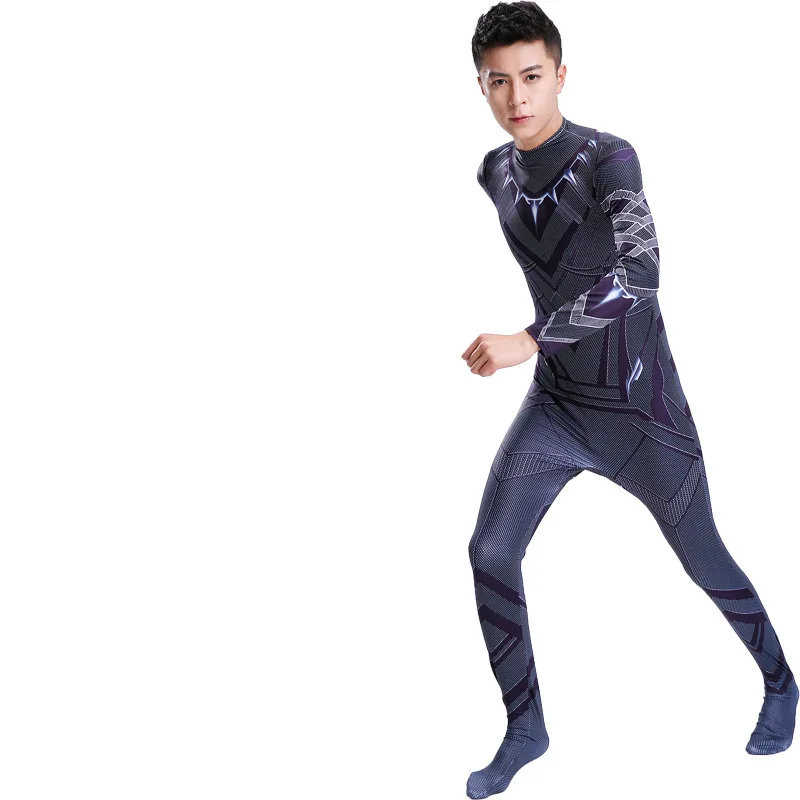 Black Panther Cosplay Clothes Tights Children Marvel Panther Black ...