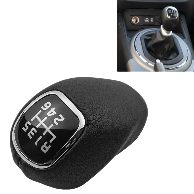6-Speed-Black-Leather-Car-Styling-Gear-Shift-Knob-Lever-Shifter-Pen ...