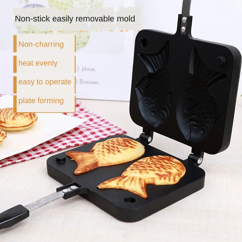 Fish-shaped baking dish waffle pan machine pancake double pan stainless ...
