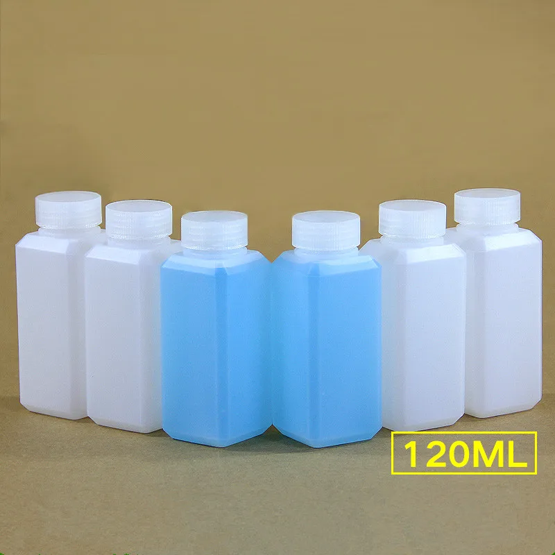 120ML Small Empty Square Bottle HDPE Material Liquid Containers Food ...