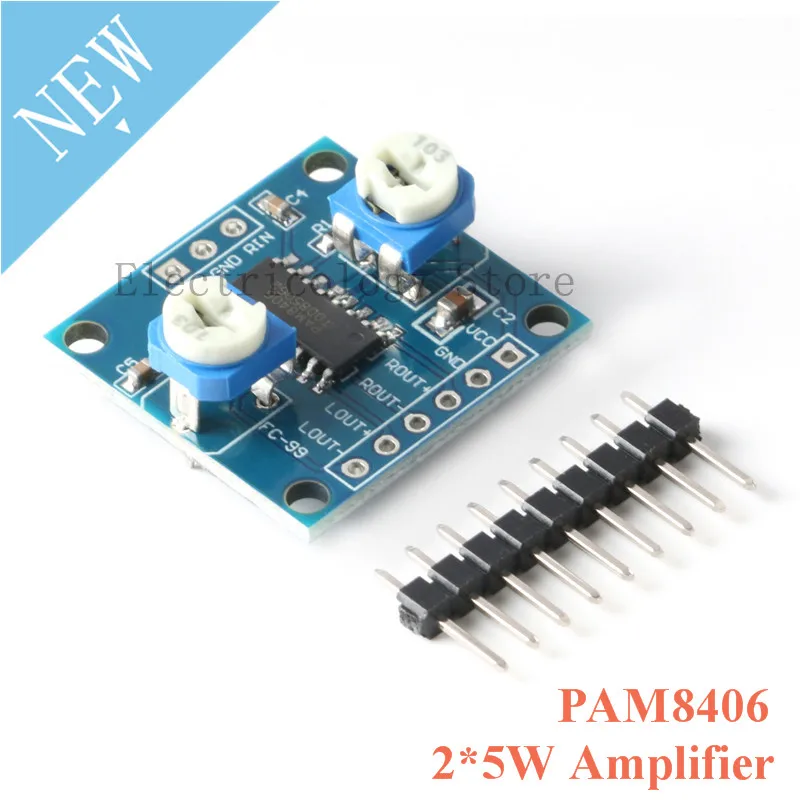 Pam8406 Digital Amplifier Board Module 2*5w With Volume Potentiometer ...