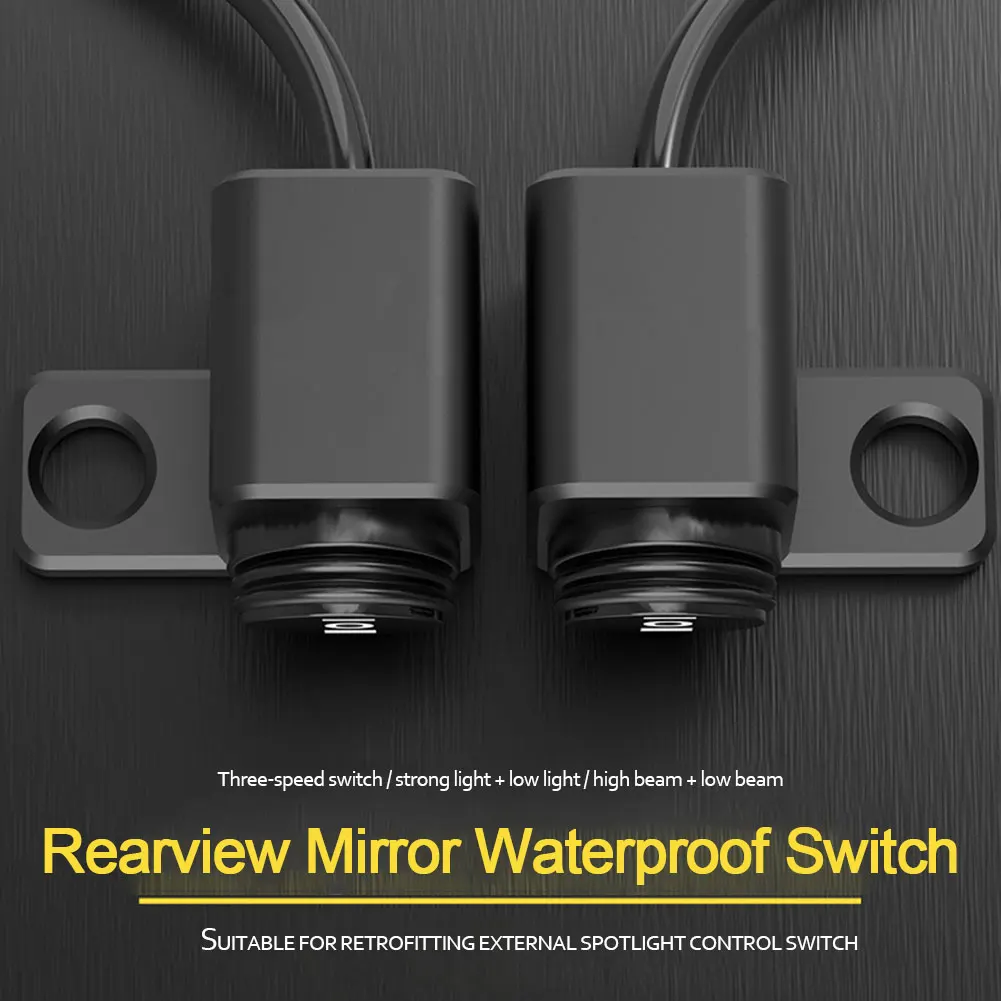 12V Motorcycle 10mm Mirror Mount Switches Motorbike Headlight Hazard ...