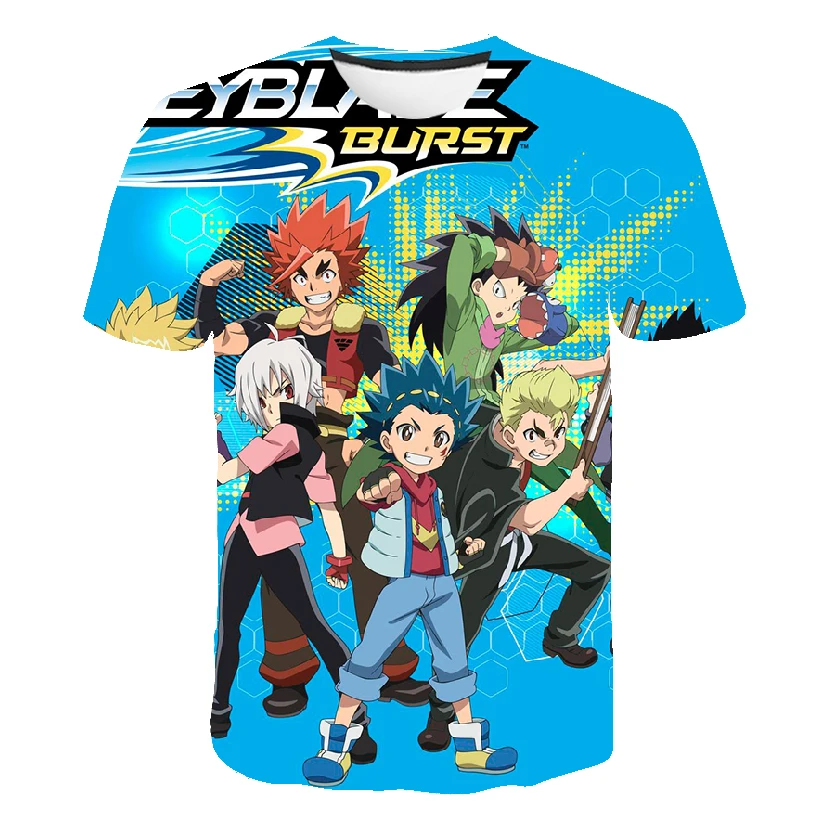 Camiseta de cuello redondo con estampado 3D de Beyblade Young, ropa ...