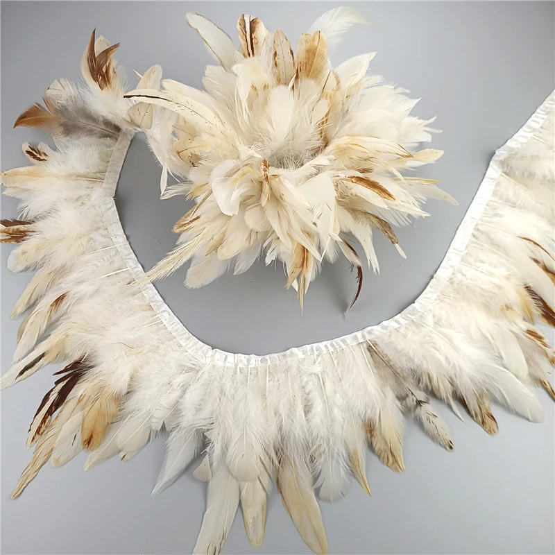 Wholesale Natural Rooster Feather Trims 10-15cm Feathers Fringe Ribbon ...