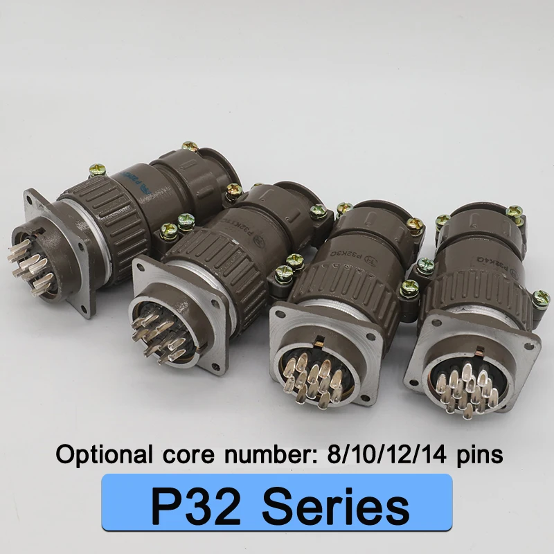 Conector Circular de aviación P32, conectores redondos de Metal, 8 ...