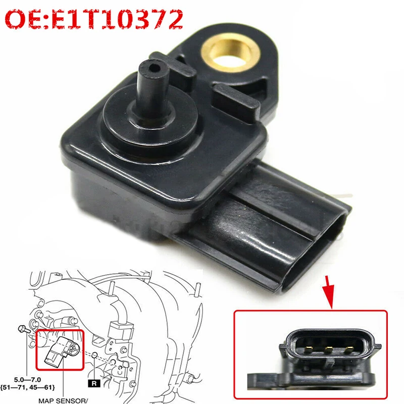 Sensor de presión absoluta para coche Mazda, nuevo colector E1T10371 ...