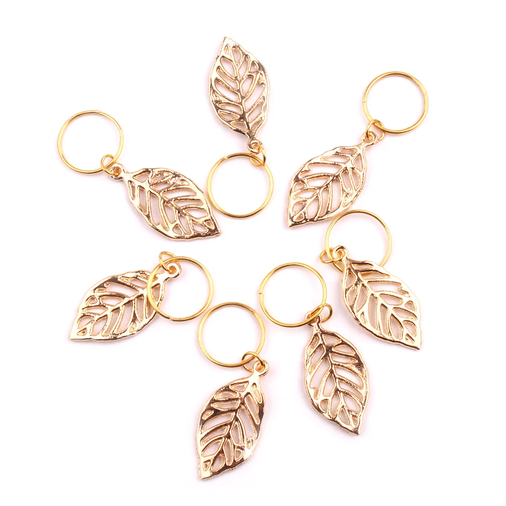 20pcs/bag golden leaves Hair Braid Rings Accessories Clips for Women ...