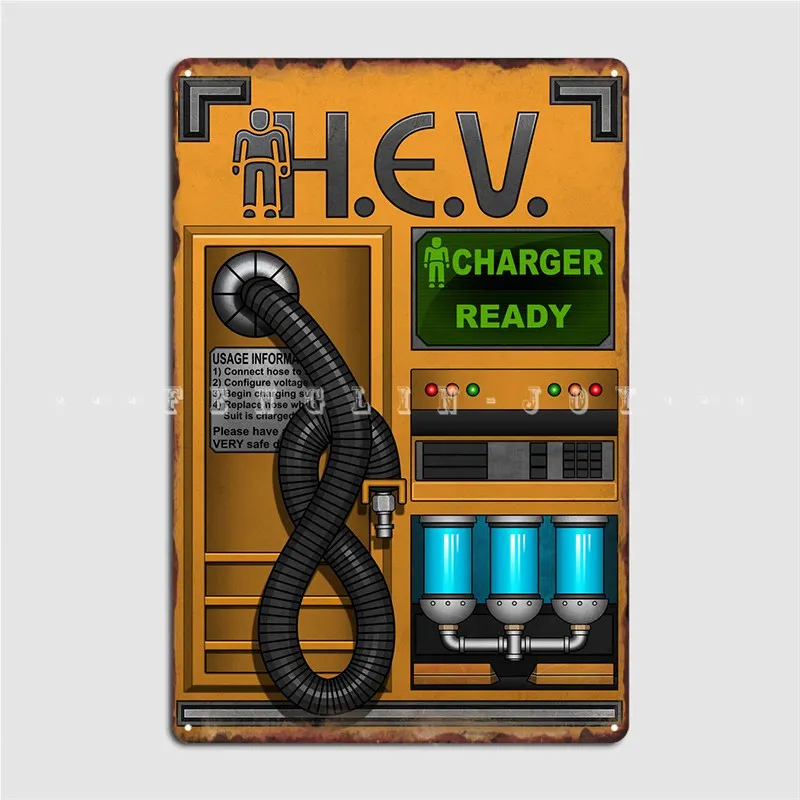 Half-Life-Hev-Charger-Metal-Sign-Club-Home-Wall-Decor-Cinema-create-Tin ...