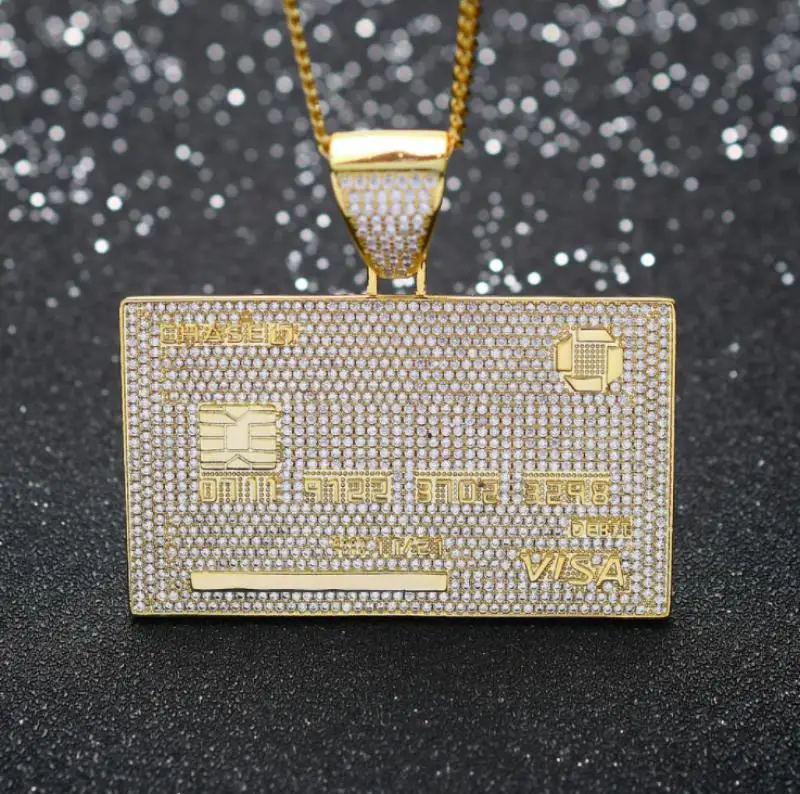 Creative Fashion Micro Pave Zircon Gold Plated Credit Card Savings Card ...