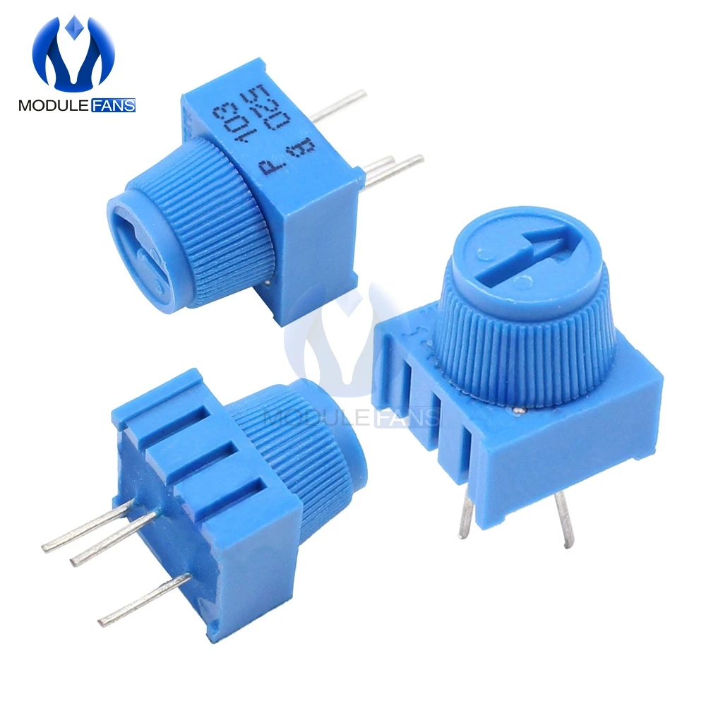 10PCS Potentiometer Resistor 10K Ohm Single Turn Breadboard Trim ...